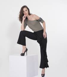 Frilled Flare Ankle Pants - Bauble Bazaar - 2527432