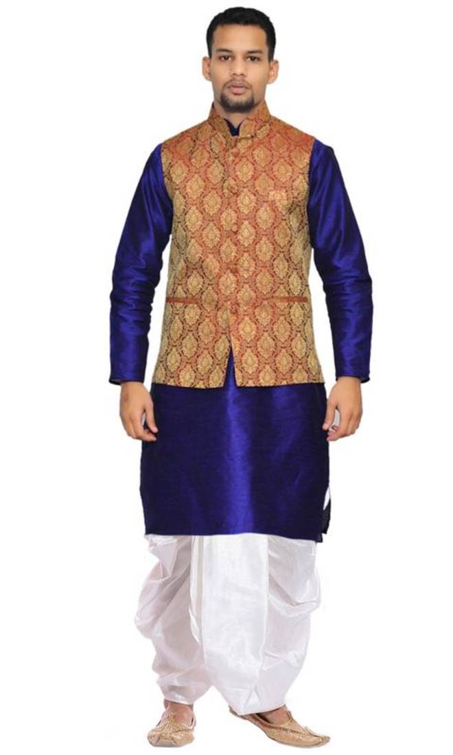 Maroon Silk Ethnic Indian Traditional Mens Festive Wear Dhoti Kurta ...