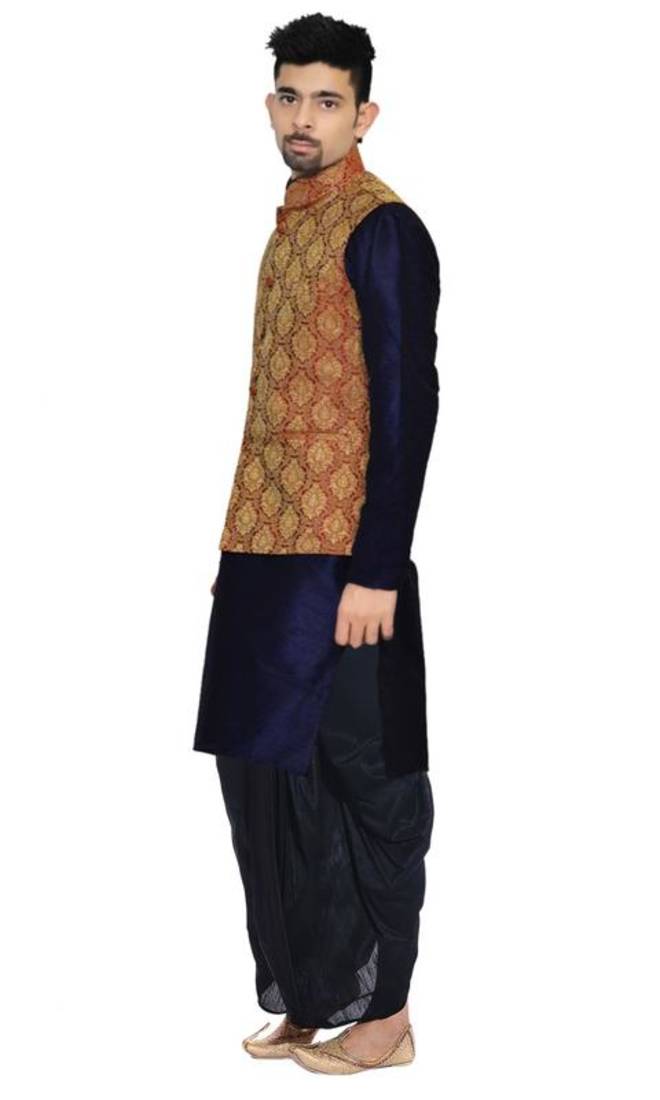 Maroon Silk Ethnic Indian Traditional Mens Festive Wear Dhoti Kurta ...