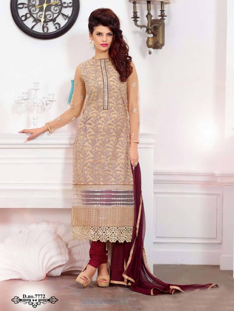 multicolor georgette semi stitched salwar kameez with dupatta - Om ...
