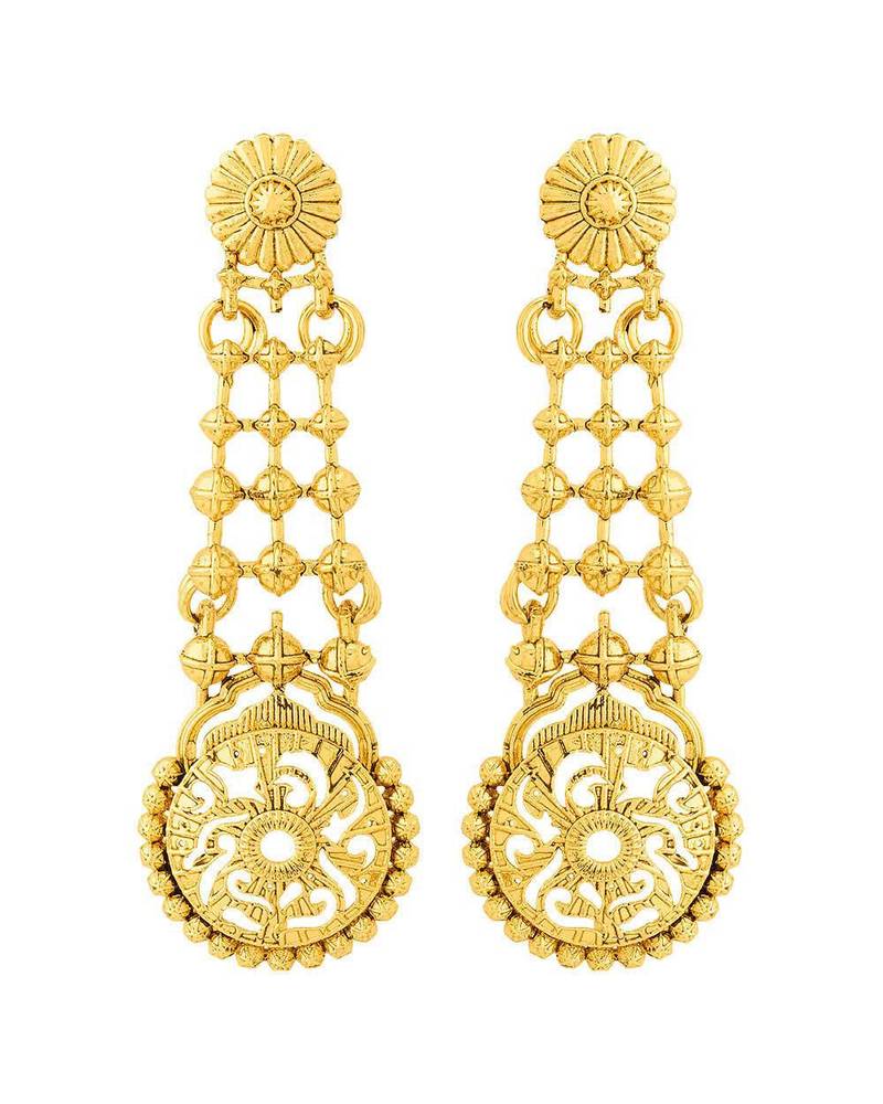 Great Maratha Dangler Earrings With Cut Work Pattern For Women - Voylla ...