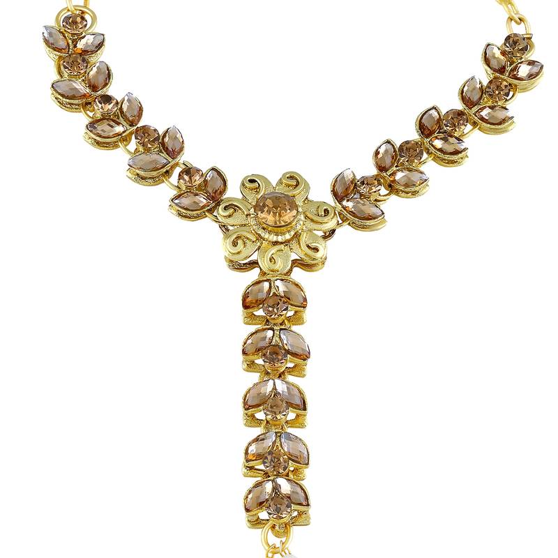 Trendy Flower Design Gold Plated Lct Stone Hathphool For Women ... Trendy Flower Design Gold Plated Lct Stone Hathphool For Women ...