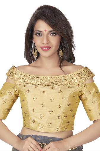Gold Blouse Online - Shop Gold Color Blouse Designs & Patterns