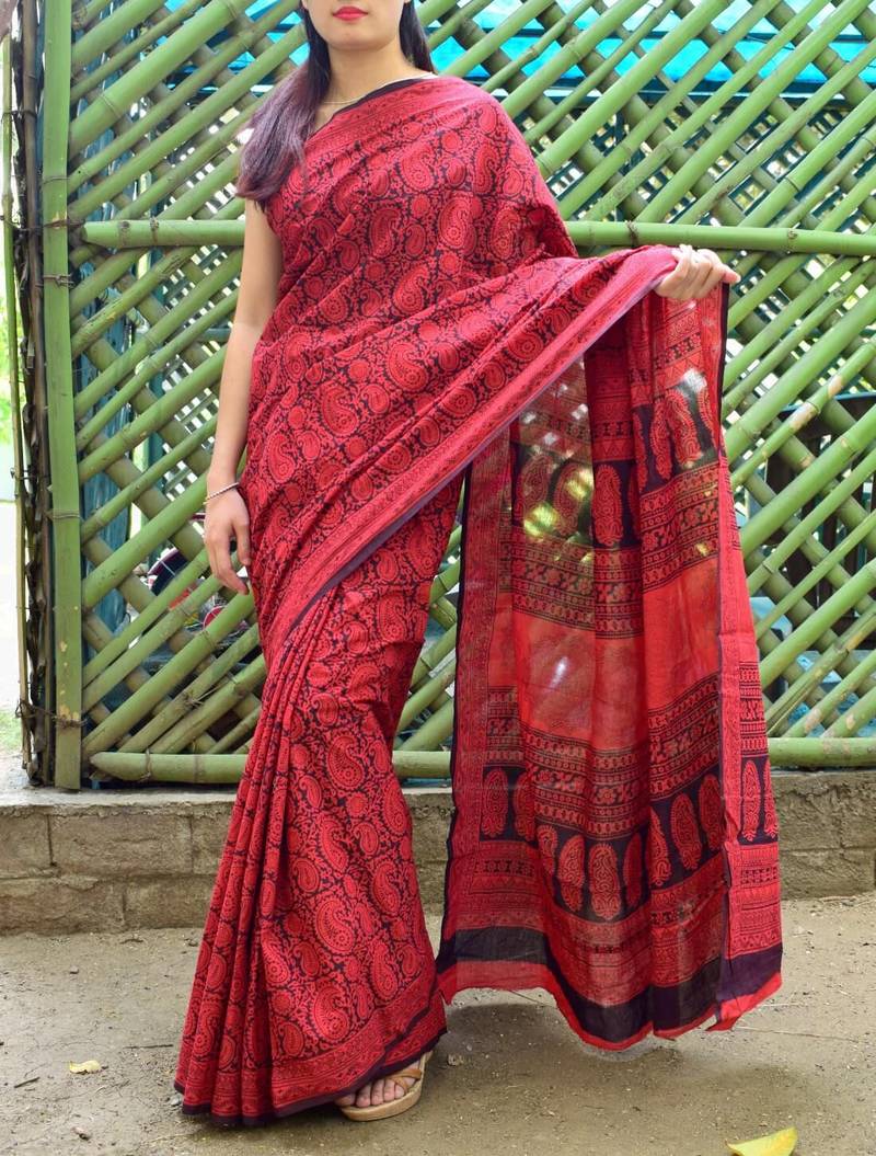 Bagh Print Cotton Saree Pattern 7 - Richa Pandey - 2605818