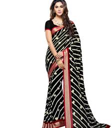 Multicolor printed chiffon saree with blouse - Red Sparrow - 2619786