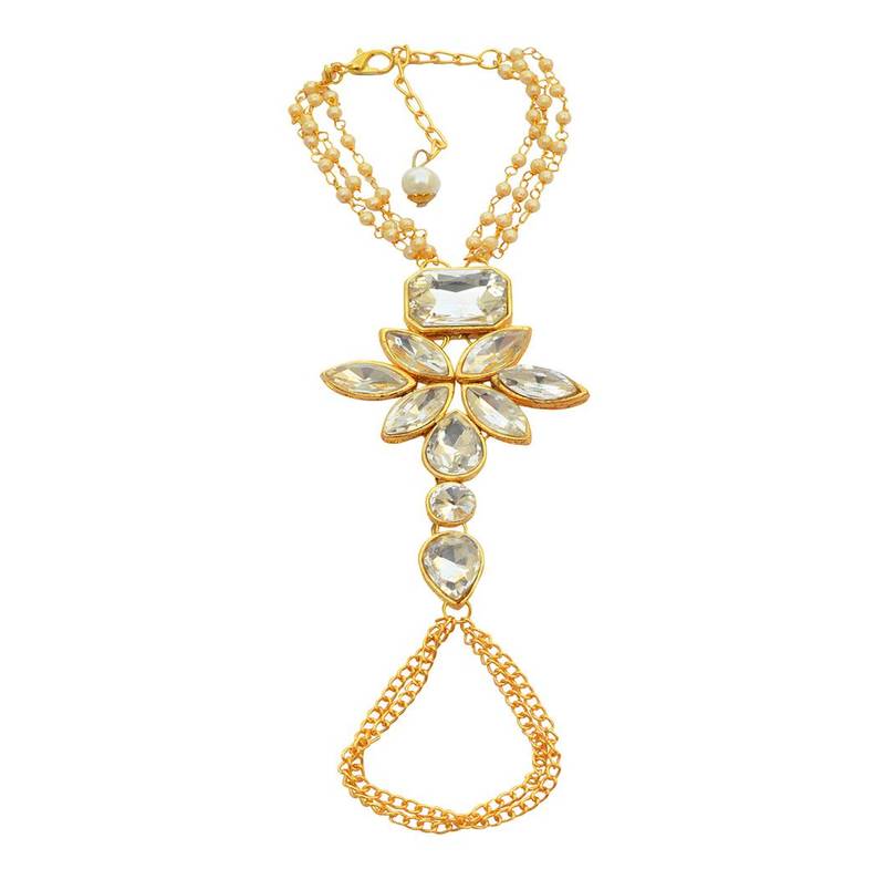 Gold diamond haath-phool-hath-panja - FOPPISH MART - 2624452