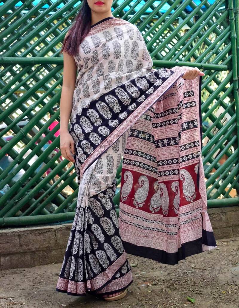 Bagh Print Cotton Saree Pattern 12 - Richa Pandey - 2624854