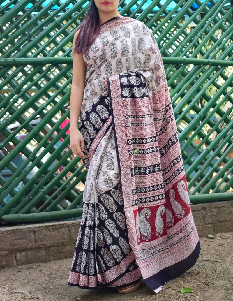 Bagh Print Cotton Saree Pattern 12 - Richa Pandey - 2624854