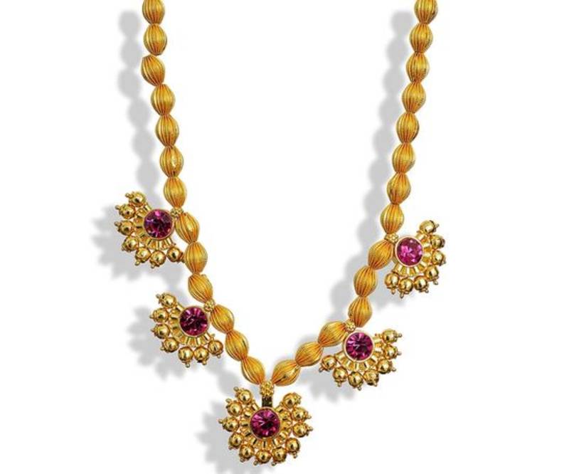 Five Pandal Jav Mani Haar Necklace - KALAPURI - 354476