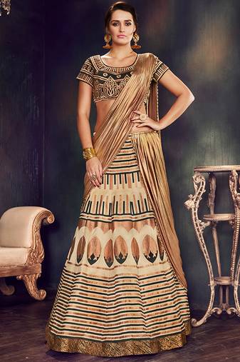 Beige Lehengas Online - Shop Beige Lehenga Choli Sets USA UK