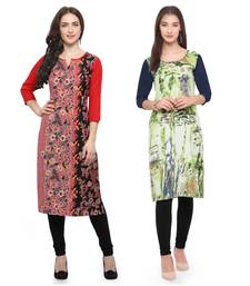 Multicolor printed crepe combo kurti - Venika Creations - 2650332