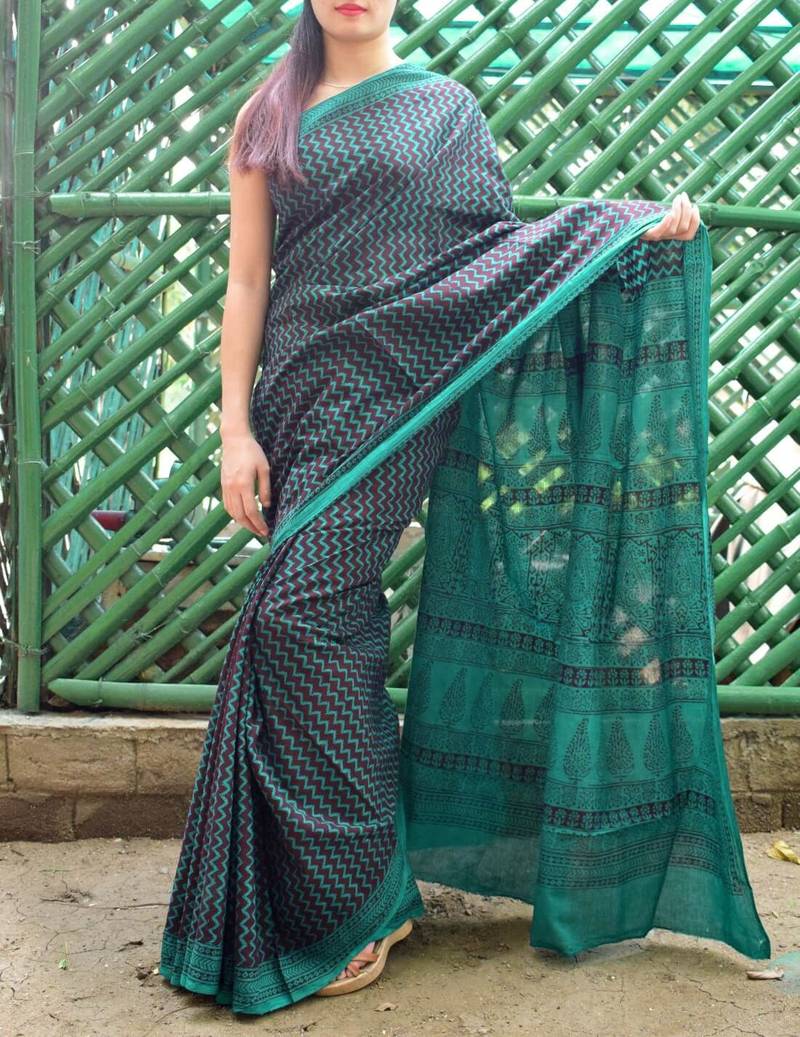 Bagh Print Cotton Saree Pattern 17 - Richa Pandey - 2653623