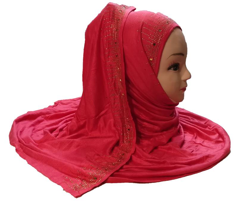 Darkpeach Diamond Stone Work Hosiery Cotton Islamic Hijab Scarf - JSDC ...