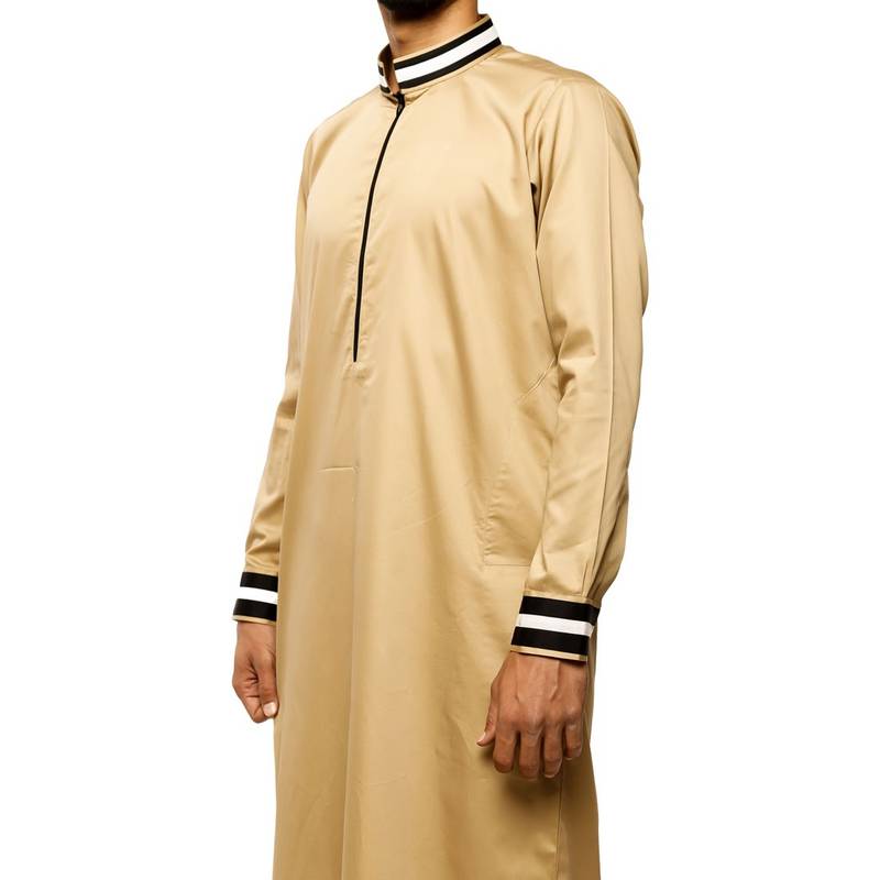 Gold cotton golden twill thobe - MASHROO APPARELS LLP - 2659139
