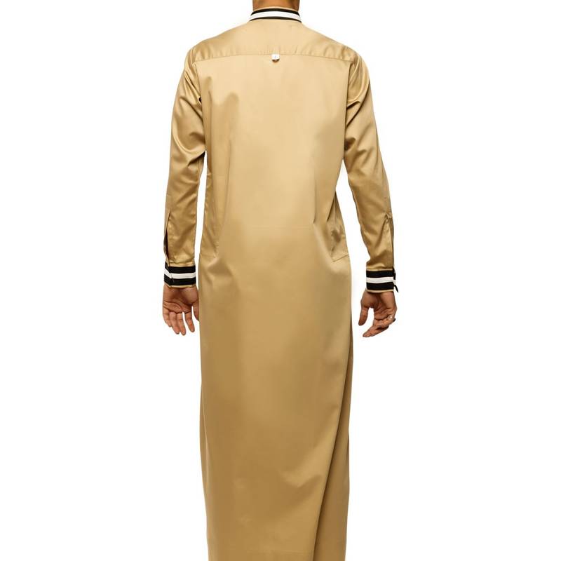 Gold cotton golden twill thobe - MASHROO APPARELS LLP - 2659139