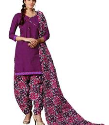 Purple digital print cotton salwar with dupatta - Minu Manini - 2660889