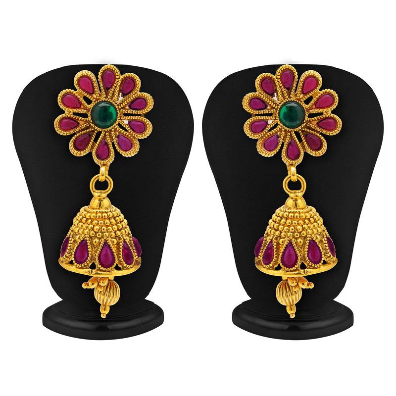Intricately Gold Plated Four String Necklace Set For Women Sukkhi