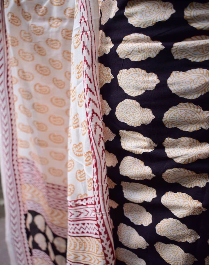 Giftpiper Bagh Print Salwar Suit In Cotton Black & White - Richa Pandey ...