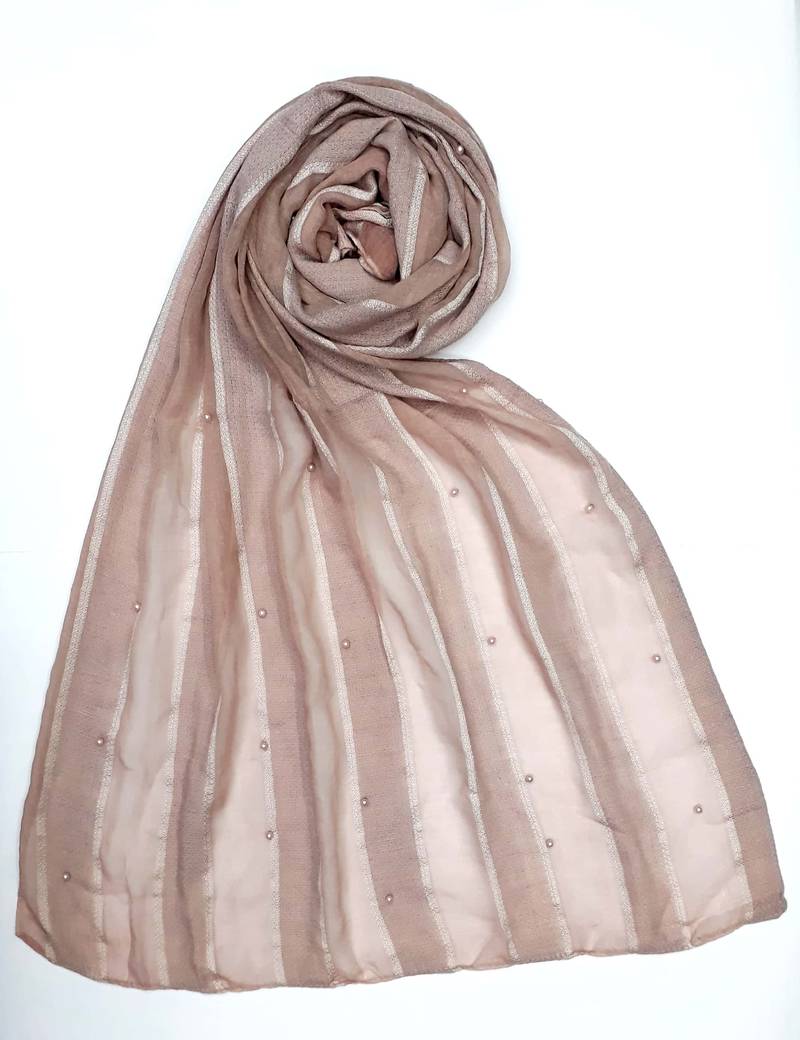 Pink Cotton Designer Hijab Stole For Women - Mean Zoom - 2672028
