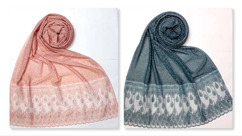 Multicolor lycra designer combo hijab stole for women - Mean Zoom - 2672220