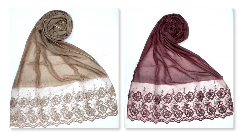 Multicolor cotton designer combo hijab stole for women - Mean Zoom ...
