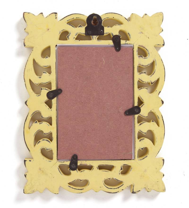 Wooden Handcrafted Photo Frame Distress Finish Yellow Color ( 4x6 Inch ...