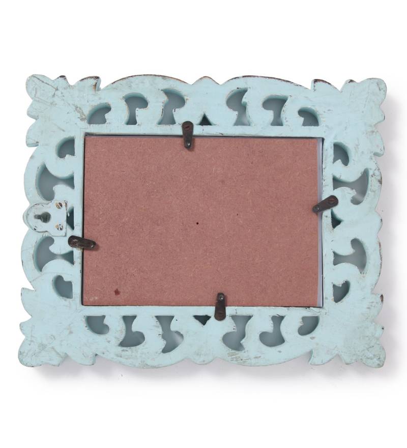 Wooden Handcrafted Photo Frame Distress Finish Light Blue Color ( 5x7 ...