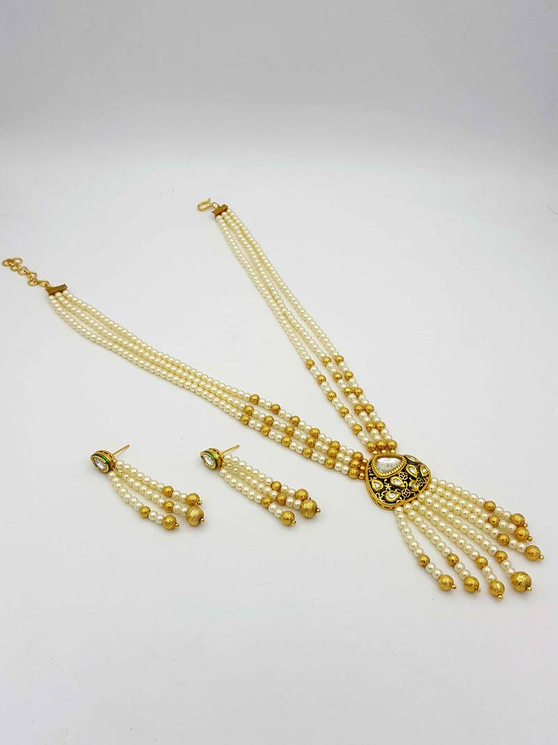 White Designer Necklace Set Jewellery for Women - Orniza - 2695426