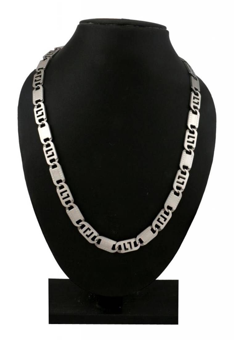 mens stainless steel silver matt finish italian link rope cha - the ...