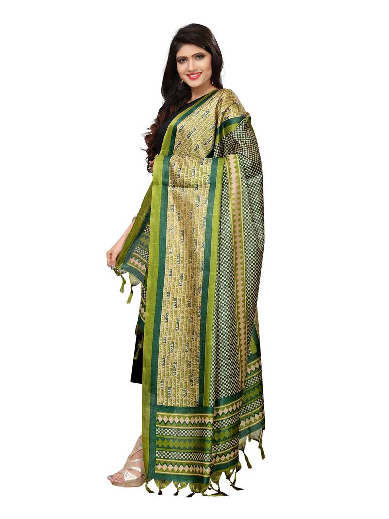 Dark Green Color Bhagalpuri Printed Women's Dupatta - Satrani Fashion ...