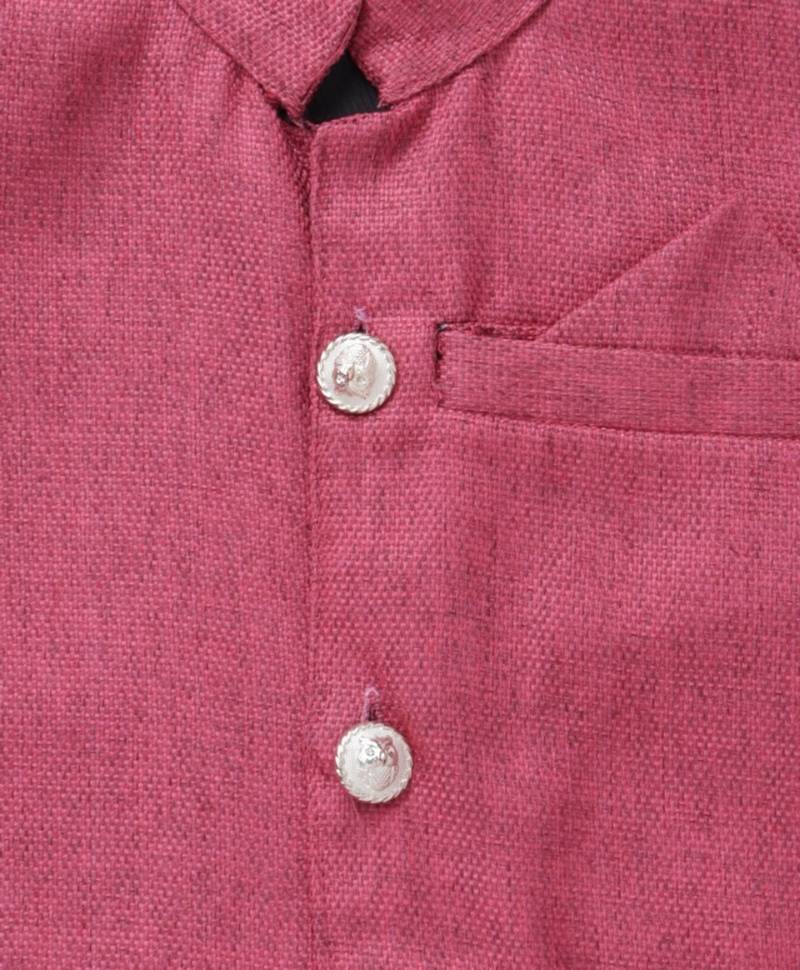 Dark Pink Jute Modi Jacket - KID1 - 2727904