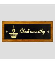 Personalised Diya Acrylic & Wooden TeakFloat Nameplate by Engrave ...