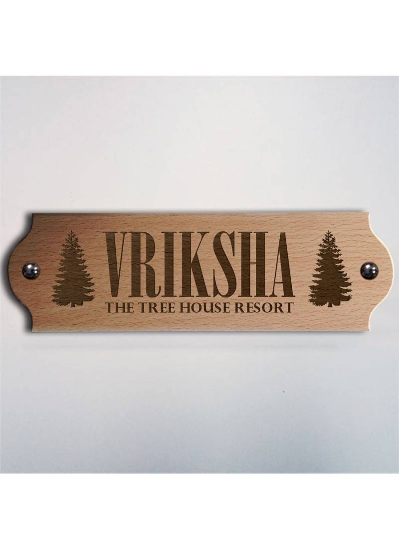 Personalised Forest Cabin Innkeeper Wooden Name Plate by Engrave ...