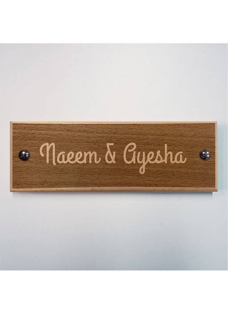 Personalised Reverse Wooden Name Plate by Engrave - Engrave - 2734705