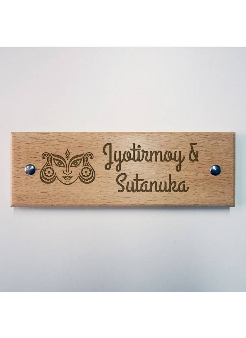 Personalised Durga Wooden Name Plate by Engrave - Engrave - 2734726