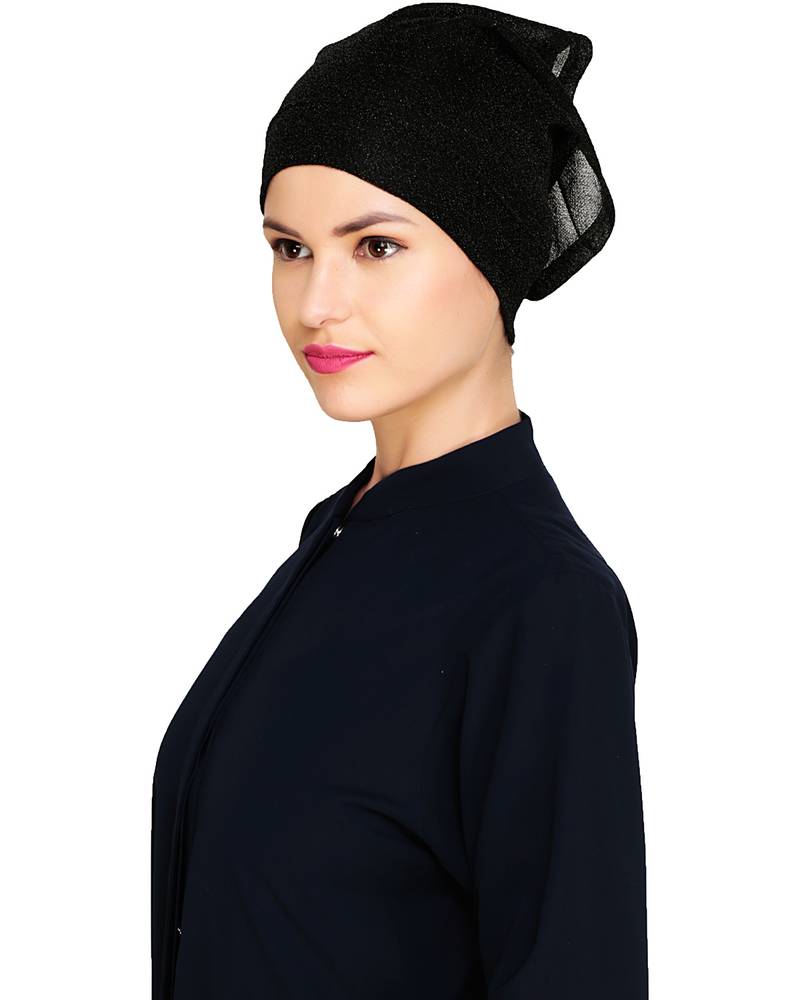 Black plain Jersey hijab cap - Modest Forever - 2737753