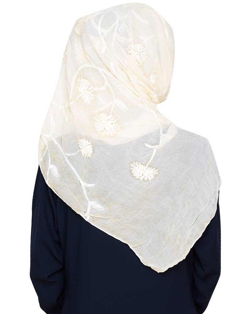 Yellow plain Viscose Georgette hijab - Modest Forever - 2737801