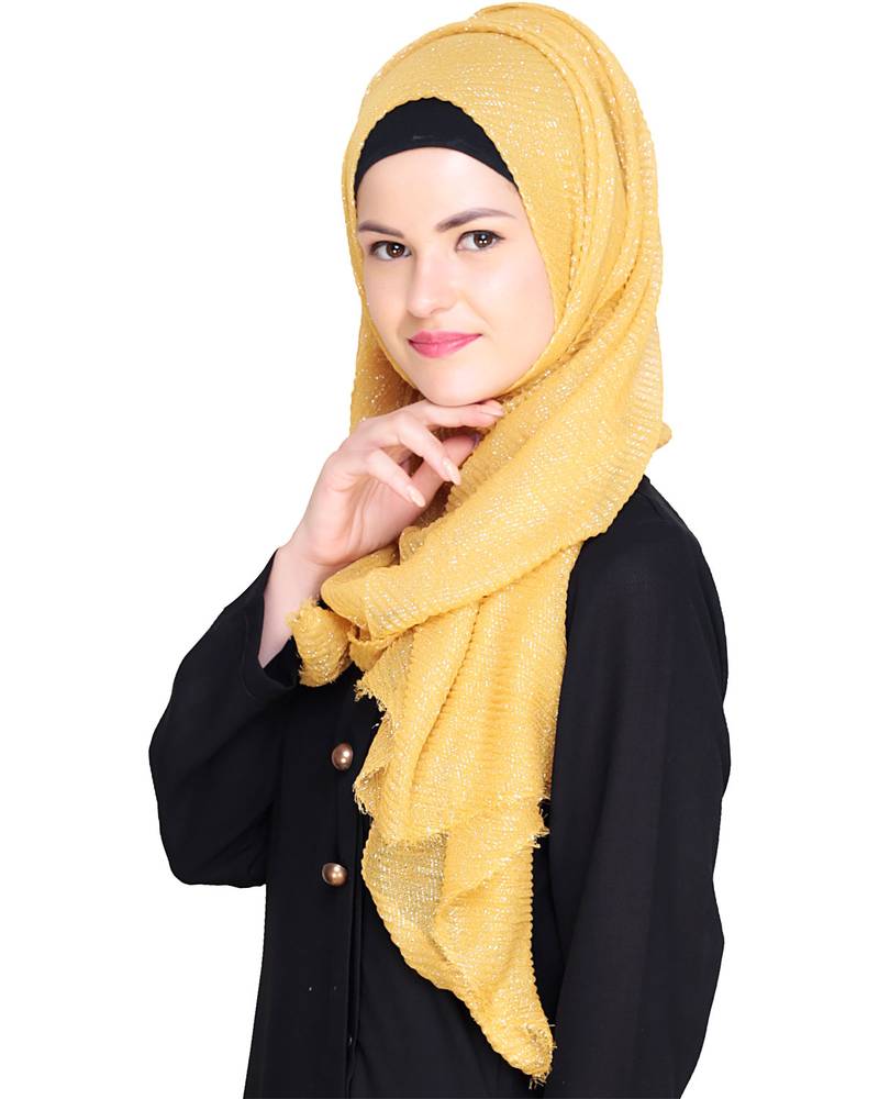 Yellow plain Viscose Cotton hijab - Modest Forever - 2737888