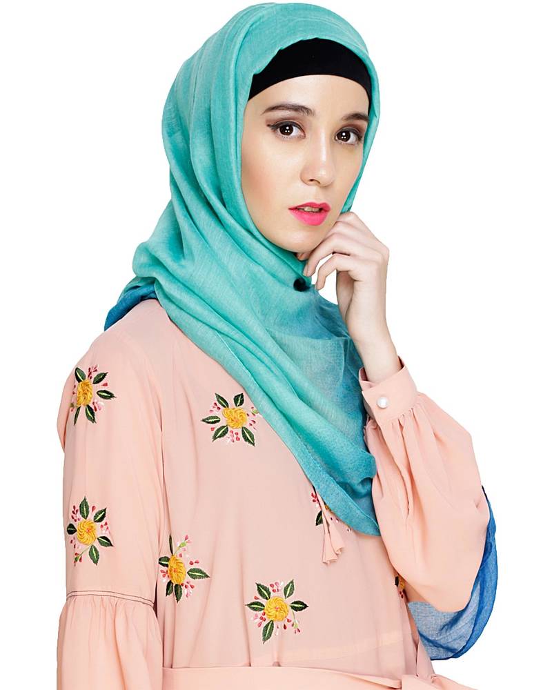 Green plain Viscose Cotton hijab - Modest Forever - 2737941