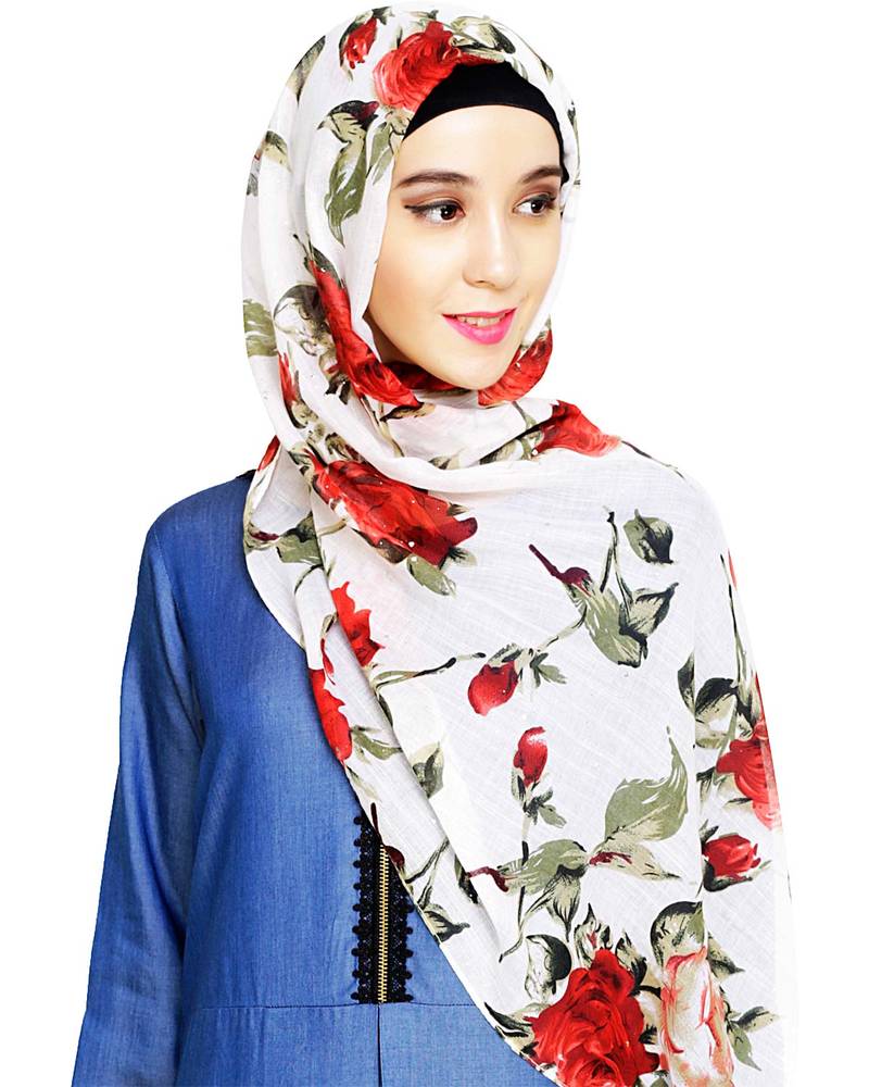 cream plain Viscose Cotton hijab - Modest Forever - 2737945