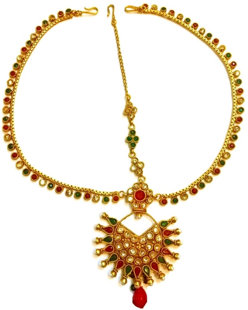 Beautiful Polki Kundan Mathapati - DIVINIQUE JEWELRY - 221549