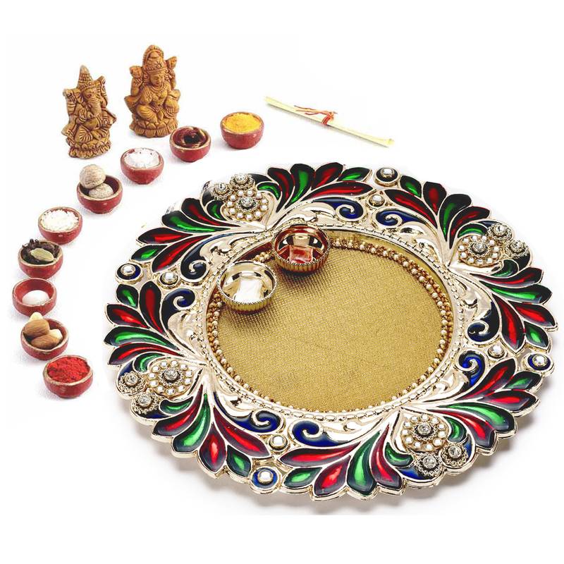 Aapno Rajasthan Contemporary Design Pooja Thali - Aapno Rajasthan - 2740284