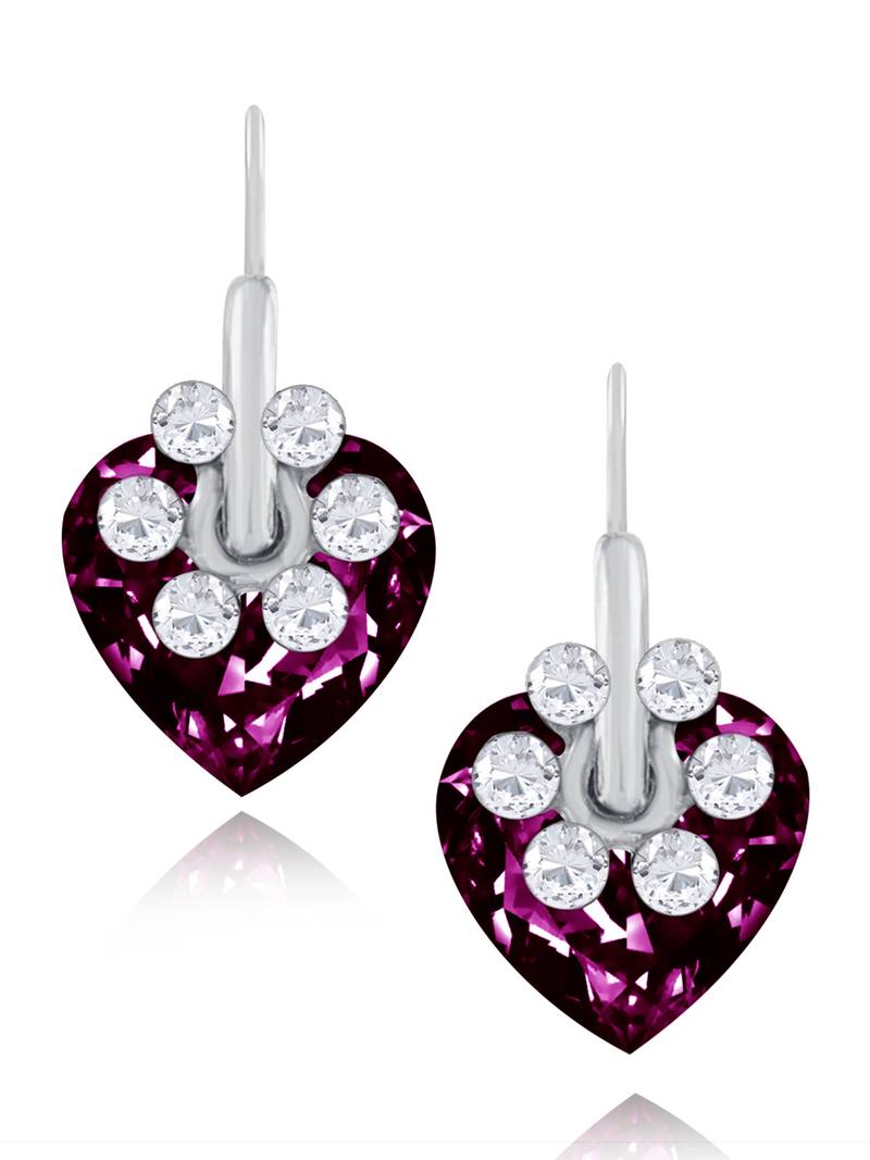Maroon crystal studs - the jewelbox - 2745671
