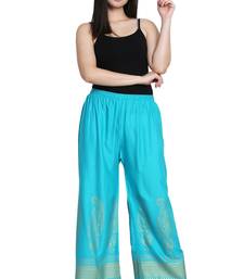 Rama Green Color Gold Print Plazo - ASMAANI - 2746361