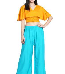 Rama Green Color Plain Sarara Plazo - ASMAANI - 2746455