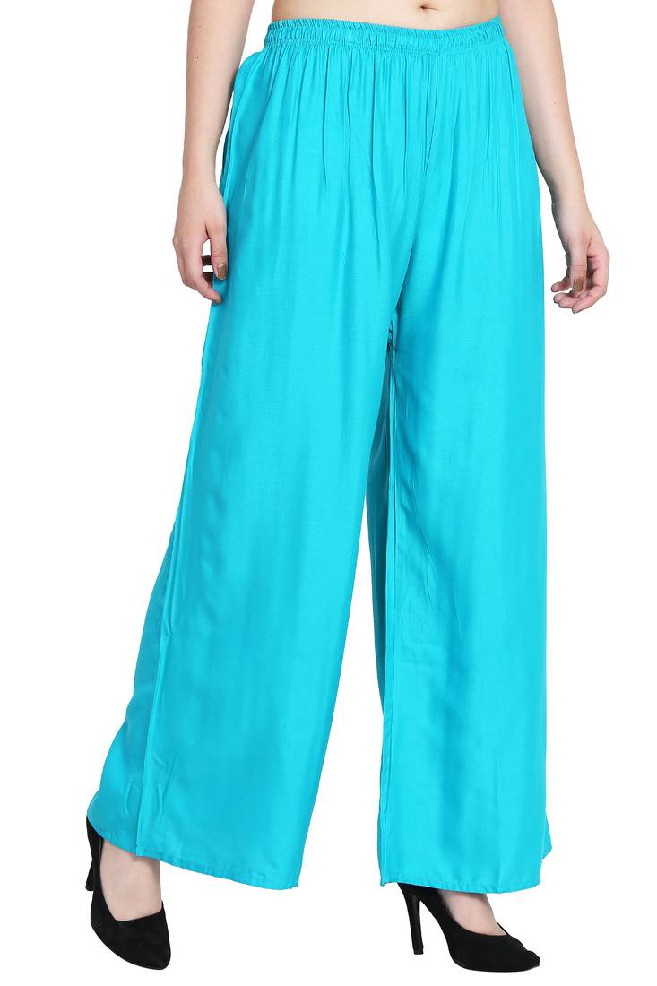 Rama Green Color Plain Sarara Plazo - ASMAANI - 2746455