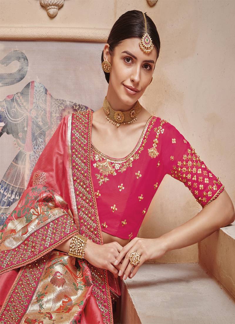 Monjolika Fashion Dark peach woven silk saree with blouse - Monjolika ...