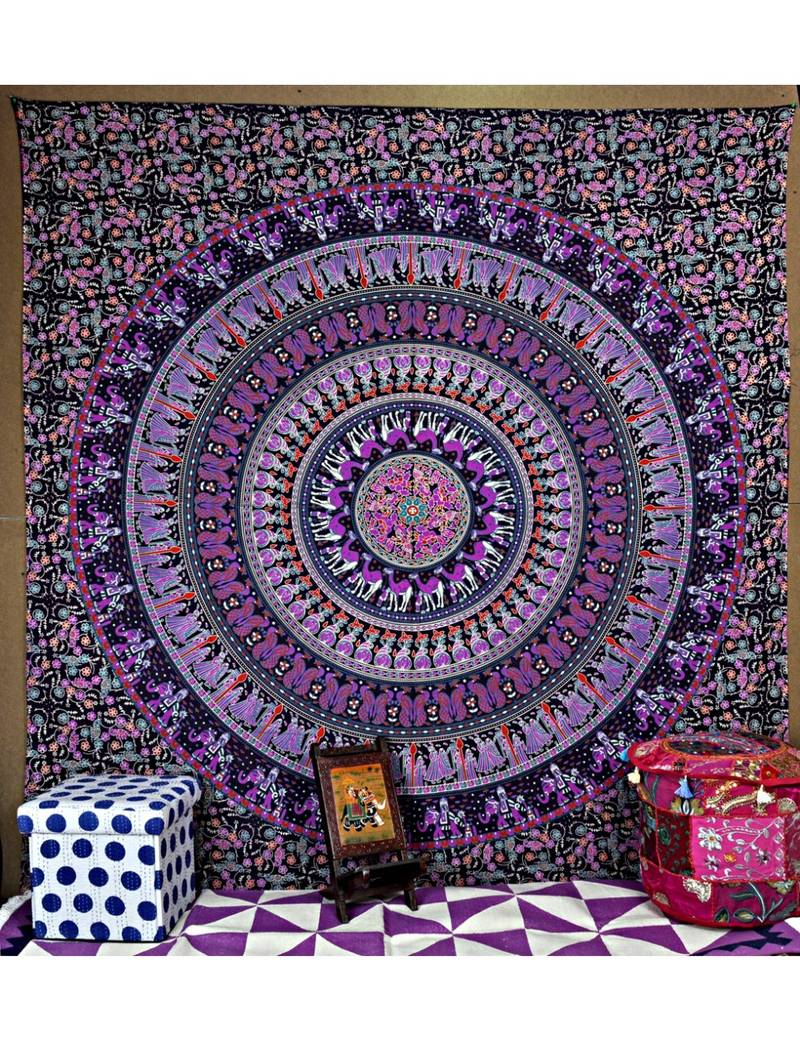 Home Decorative Handmade Mandala Cotton wall Hanging 85 X 90 Inches ...