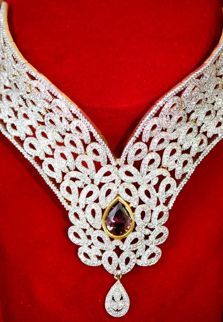 Changeable Diamond Choker Set - Dilan Jewels - 33619