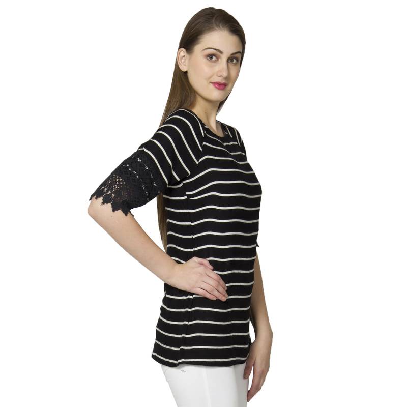 Black printed poly cotton long-tops - BKind - 2762217